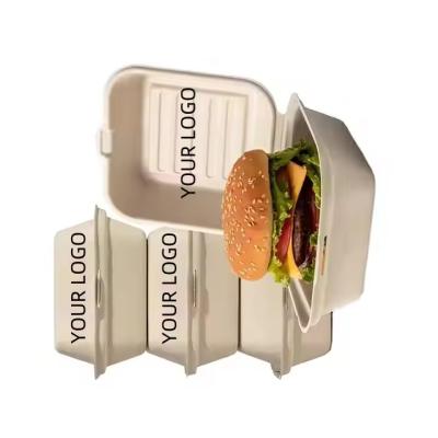 China Varnished Biodegradable Burger Boxes Customized for Fast Food Packaging for sale