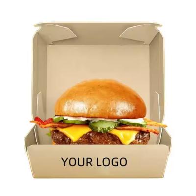 China Custom Kraft Paper Disposable Takeout Box 5000 pcs Biodegradable Fast Food Packaging for sale