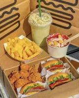 China Custom CMYK Printed Kraft Paper Takeout Box for Burger Fries Chicken 5000pcs MOQ for sale