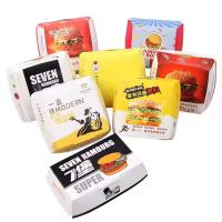 China Custom Eco-Friendly Food Grade Paper Burger Box 5000 pcs Bulk Low Price for sale