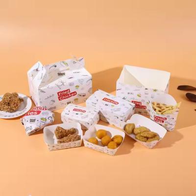 China Custom CMYK Offset Printed Disposable Fast Food Box for Burger Fries Chicken 5000pcs MOQ for sale