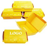 China Food Grade Corrugated Paper Burger Box Long Clamshell Sandwich Packaging 5000 pcs MOQ for sale