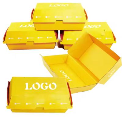China Food Grade Corrugated Paper Burger Box Long Clamshell Sandwich Packaging 5000 pcs MOQ for sale