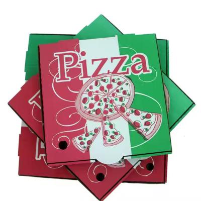 China Rigid Boxes Customized Pizza Box Size Biodegradable Fast Food Grade Corrugated Paper Packaging Box for sale