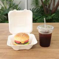 China Oil Resistant and Biodegradable Customized Disposable Bagasse Burger Box for Food Container for sale