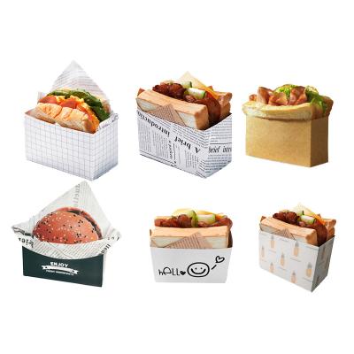 China Custom Kraft Burger Box for Sandwiches Street Snacks Fast Food 5000 pcs MOQ for sale