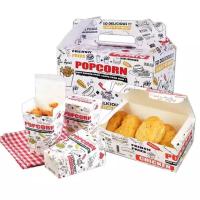 China Eco-Friendly Custom Fast Food Packaging Box 100-120°C Heat Resistant Hamburger Fries Chicken for sale