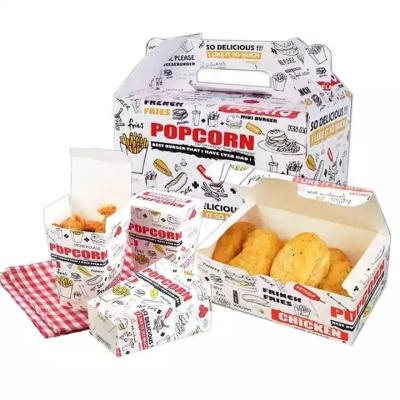 China Eco-Friendly Custom Fast Food Packaging Box 100-120°C Heat Resistant Hamburger Fries Chicken for sale