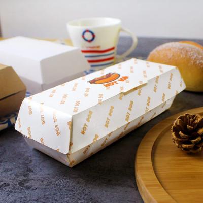 China Wholesale customized hamburger hot dog packaging box eco-friendly and biodegradable packaging box for sale