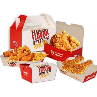 China Custom Food Grade Cardboard Boxes for French Fries Hamburgers Fried Chicken Fast Food Packaging 5000 pcs MOQ for sale