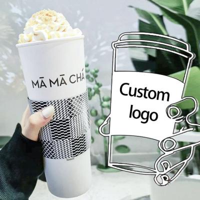 China Eco-Friendly Custom Blind Box Paper Cup 12oz Disposable Takeaway for Milk Tea Coffee for sale