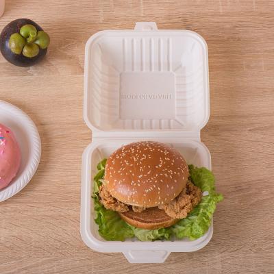 China Eco-friendly compostable biodegradable wholesale, disposable corn starch burger box for sale