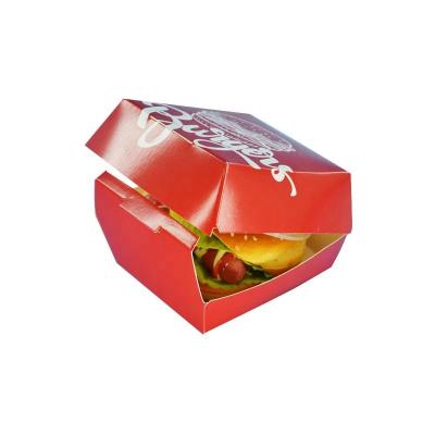 China Customized fast food box hamburger box eco-friendly and biodegradable white cardboard packaging for sale