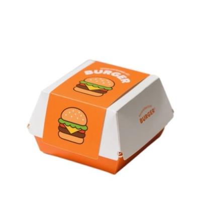 China Custom Food Grade Paper Hamburger Boxes FSC ISO Certified Disposable 8 Color Printing for sale