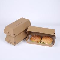 China Wholesale customized logo size for disposable food grade corrugated paper packaging burger boxes for sale