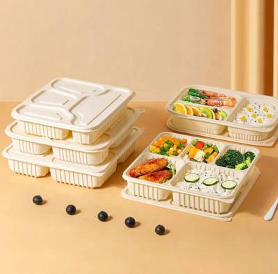 China Disposable biodegradable customized takeaway food container packaging corn starch lunch box for sale