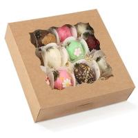 China Eco-friendly custom cake donut kraft paper pie box window cake box for sale