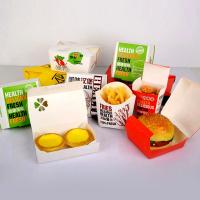 China Customized Kraft Paper Sandwich Hot Dog Burger Box 250-350gsm Food Grade Disposable Packaging for sale