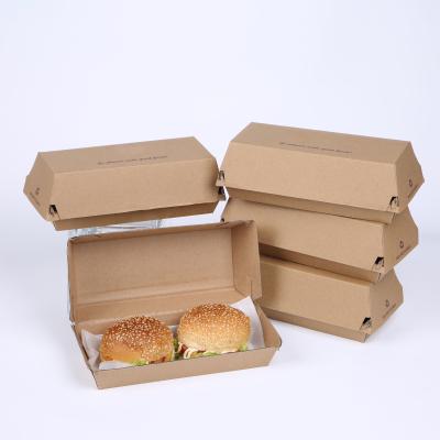 China Customized Food Grade Kraft Paper Corrugated Hamburger Box 6x6x3 Inch Eco Friendly for sale