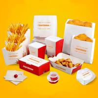 China Customized Disposable Foldable Fast Food Box 9x6x4 Inch for Fried Chicken Fries Hamburgers for sale