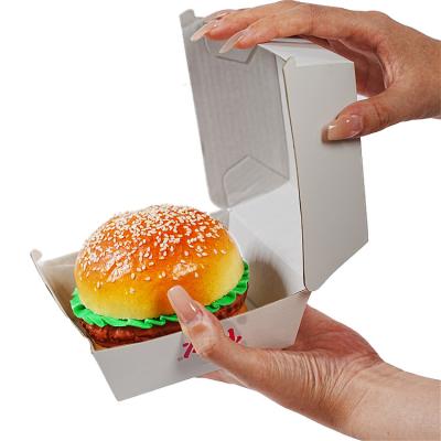 China Eco-friendly Customized Hamburger Box With Biodegradable Corrugated Paper Packaging Box for sale