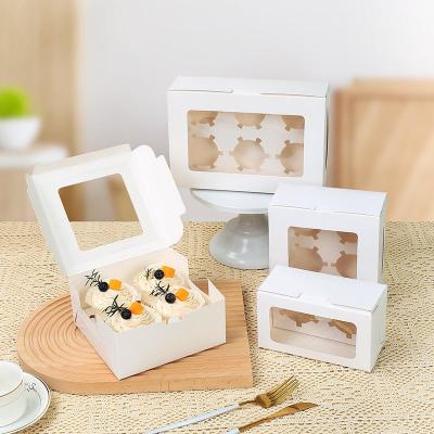 China Custom Food Grade Windowed Cake Boxes 6-10 Inch with Logo Printing for sale