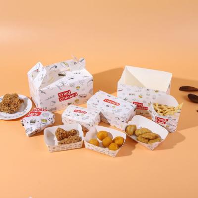 China Wholesale Custom 3-Compartment Fried Chicken Fries Burger Takeout Box FSC Kraft Paper 6h Oil Resistant for sale