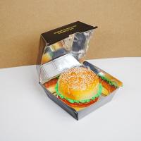 China Food Grade Paper Cardboard Burger Box 5x5x3 Inch Custom Logo Disposable Fast Food Packaging for sale