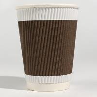 China Double Walled Disposable Coffee Cup with Lid 12oz Biodegradable Water Based Coating Eco Friendly Hot Drink Paper Cup for sale