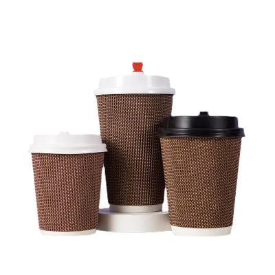 China 100% Biodegradable White Cowhide Double Wall Coffee Paper Cup With Water-based Coating Customized Paper Cup for sale