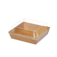 China Custom Kraft Paper Takeaway Food Box with Lid 500ml to 1500ml Eco Friendly Disposable Meal Prep Packaging for sale