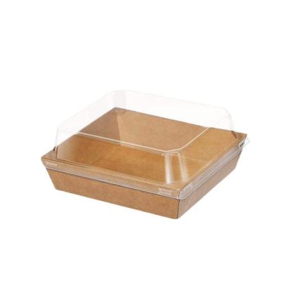 China Custom Kraft Paper Takeaway Food Box with Lid 500ml to 1500ml Eco Friendly Disposable Meal Prep Packaging for sale