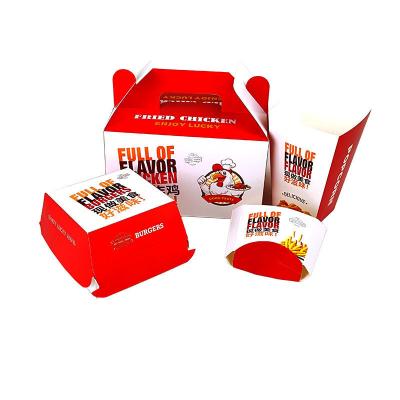 China Custom Eco-Friendly Recyclable Burger Box for Fried Chicken Takeaway 10000 Pieces for sale