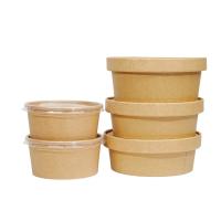 China Biodegradable Kraft Paper Bowls 4oz to 32oz with Custom Logo and Secure Lid for Hot Soup for sale