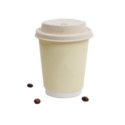 China Customized biodegradable disposable coffee paper cup single and double paper coffee cup with lid for sale