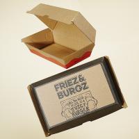 China Custom Logo Disposable Fast Food Paper Box for Burger and French Fries 90°C for sale
