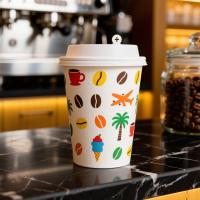 China Custom Logo Double Layer Coffee Paper Cup 8oz 12oz 16oz 20oz Water Based Coating Biodegradable Hot Cup with Lid for sale