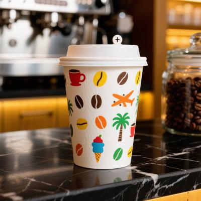 China Custom Logo Double Layer Coffee Paper Cup 8oz 12oz 16oz 20oz Water Based Coating Biodegradable Hot Cup with Lid for sale