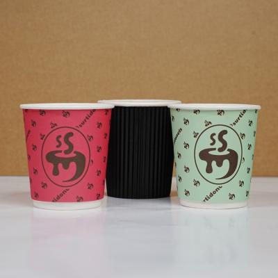 China Custom Printed Eco Friendly Coffee Cups 8oz to 20oz Biodegradable Paper Cup for sale