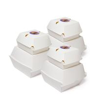 China Custom Logo Eco-Friendly White Cardboard Burger Box 14x14x7cm FSC Certified for sale