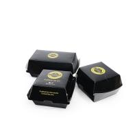 China Custom Logo Eco Friendly Biodegradable Dual Compartment Burger and Fries Paper Takeaway Box 800g Capacity for sale