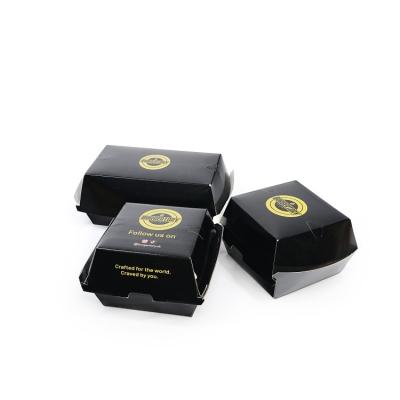 China Custom Logo Eco Friendly Biodegradable Dual Compartment Burger and Fries Paper Takeaway Box 800g Capacity for sale