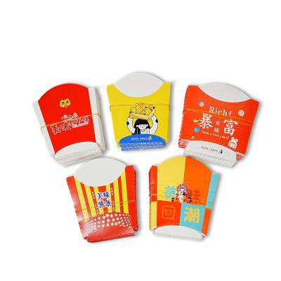 China Custom French Fry Paper Box 9-14cm Sizes with FSC Certified Food Grade Material and Grease-Resistant Coating for sale
