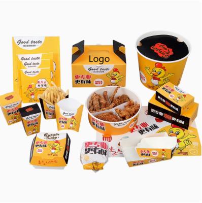 China Custom Eco-Friendly Fast Food Box for Burger Fries Chicken 100% Compostable 250-320gsm for sale