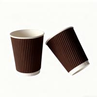 China Customized disposable single and double wall coffee paper cups with eco-friendly water-based coating for sale