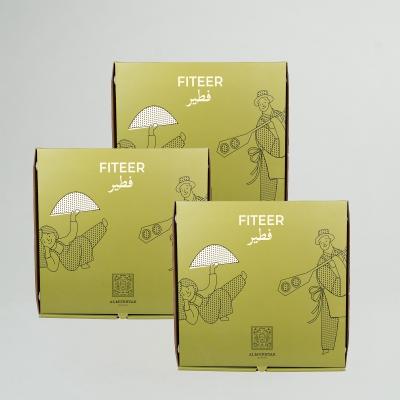 China Customized printed logo biodegradable corrugated cardboard disposable fast food pizza box for sale