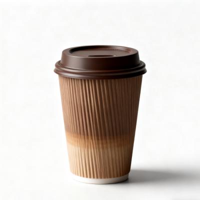 China Eco Friendly Custom Printed Logo 8oz Double Layer Hot Drink Paper Cup with Lid for sale
