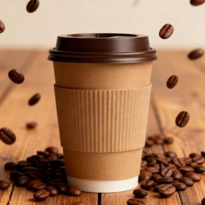 China Biodegradable disposable paper cup custom logo hot cold drink double-layer coffee paper cup for sale