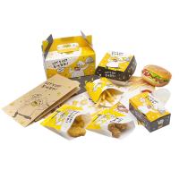 China Custom Logo Eco-Friendly Burger and French Fries Box 500g Capacity Food Grade Takeaway Packaging for sale