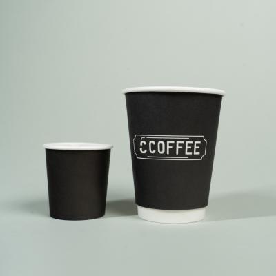 China Biodegradable disposable paper cup custom logo single and double-layer coffee paper cup for sale